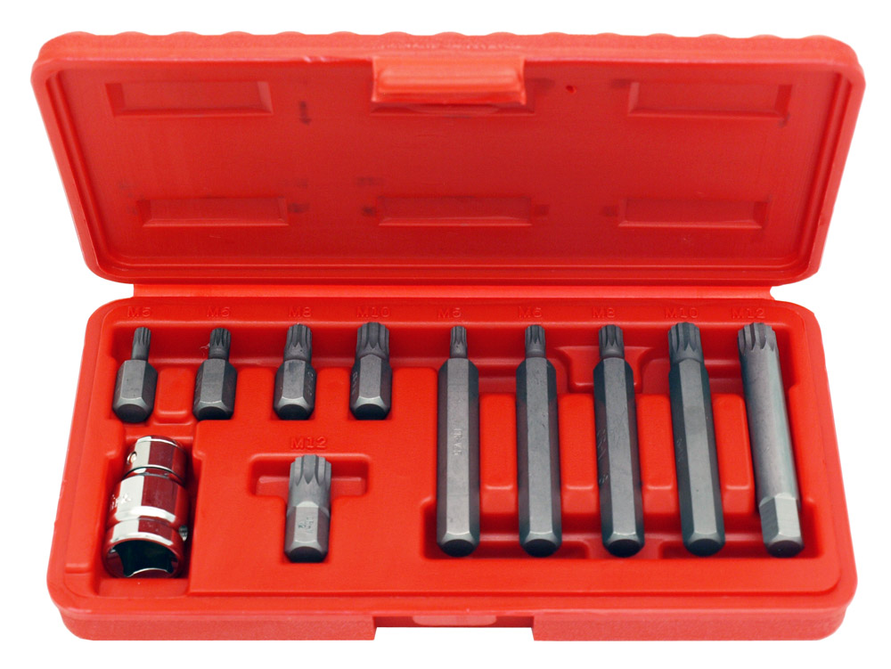 11-pc. 12 Point Spline Bit Set