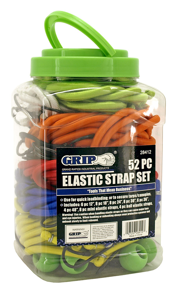 52 - pc. Elastic Strap Set - Assorted Colors