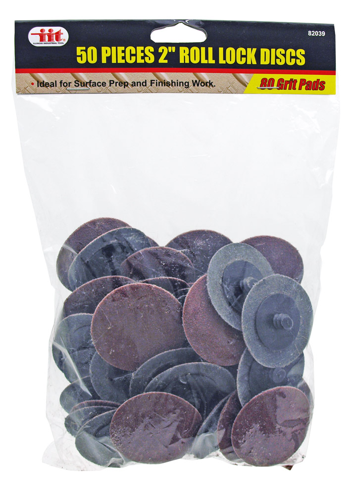 50-pc. 2" Roll Lock Disc - 80 Grit