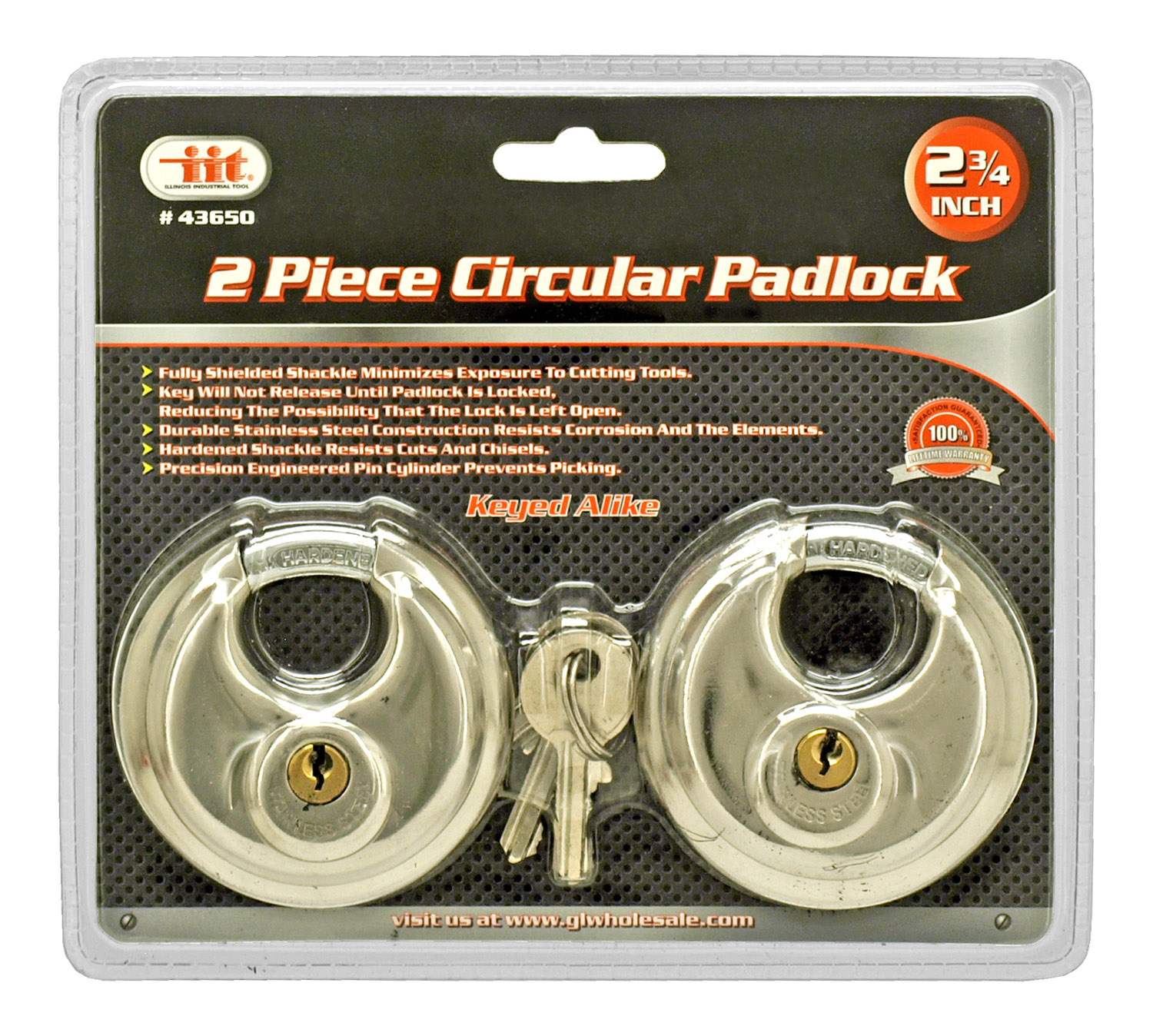 2 - pc. Circular Padlock Set
