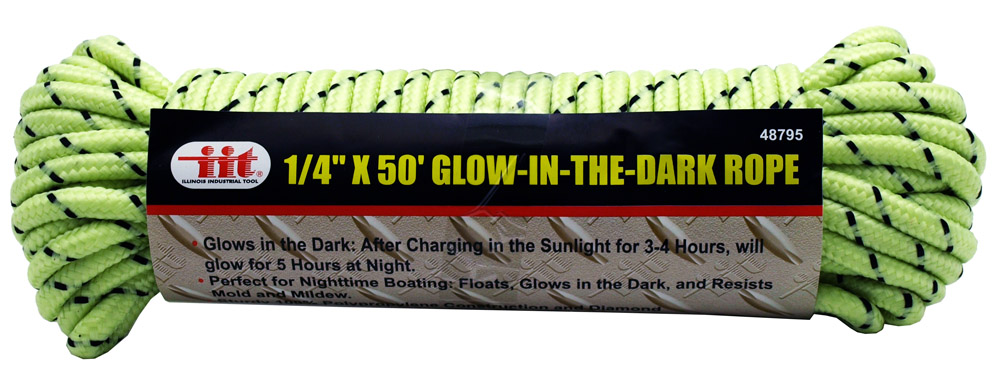 1/4" x 50' Glow-in-the-Dark Rope