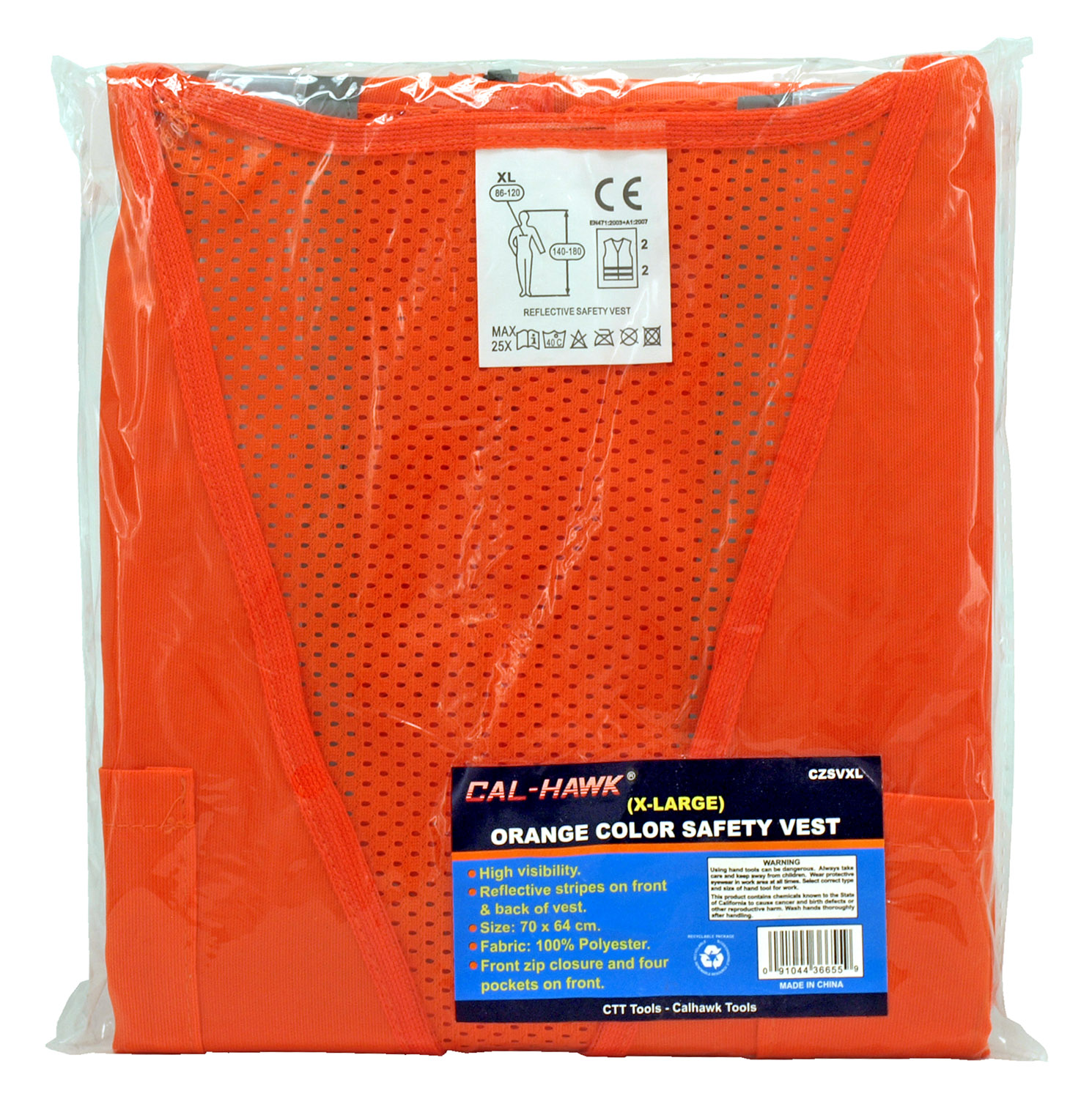 XL Orange Color Safety Vest