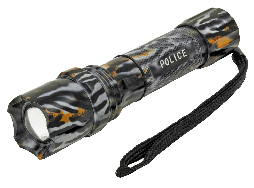 Full Metal LED Tactical Police Flashlight - Animal Camo