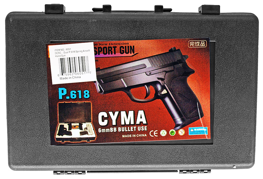 Dual P.618 Spring Airsoft Hand Guns