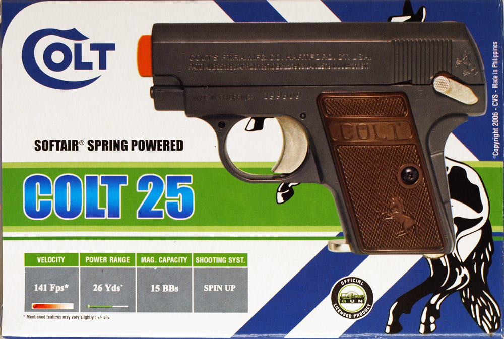 Colt 25 Spring Airsoft Pocket Hand Gun - Black