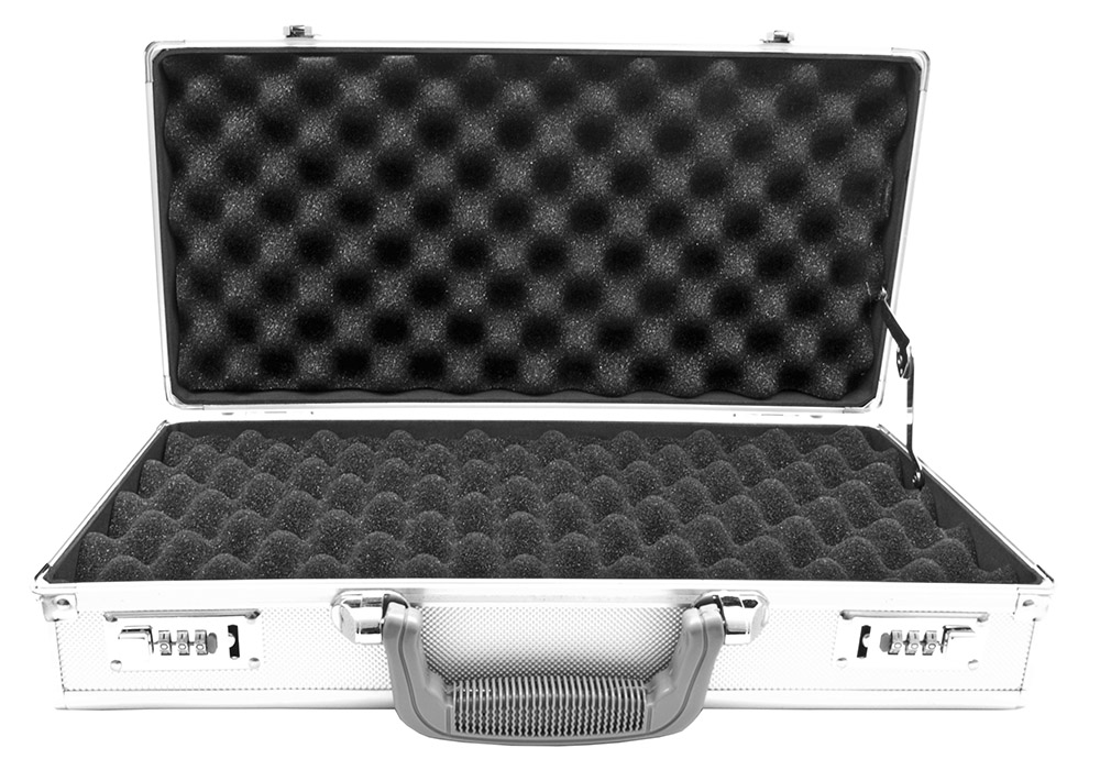 Ribbed Aluminum Gun Case w/ Combination Locks - Silver