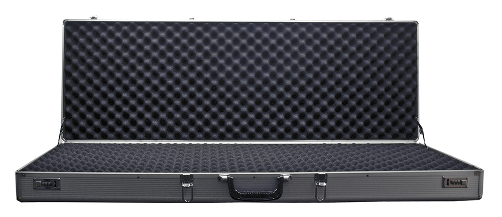 Ribbed Aluminum Gun Case w/ Combination Locks - Silver