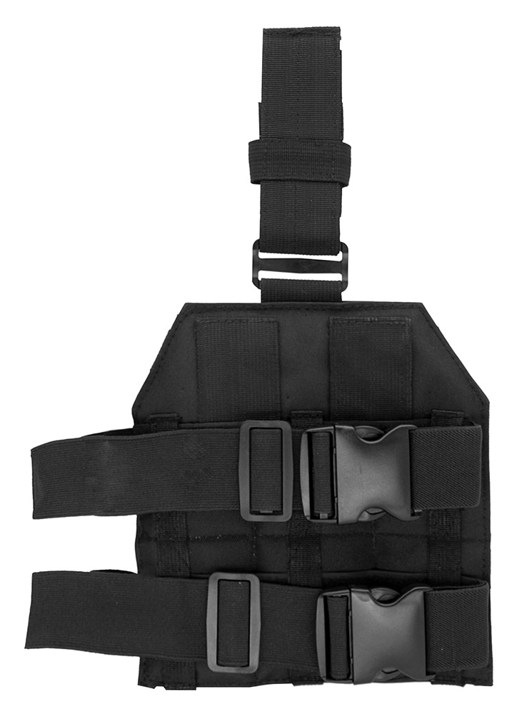 Molle Drop Leg Platform Panel with Pistol Holster - Black