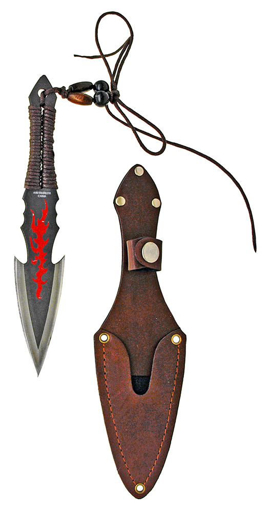 7" Throwing Knife - Red Flame