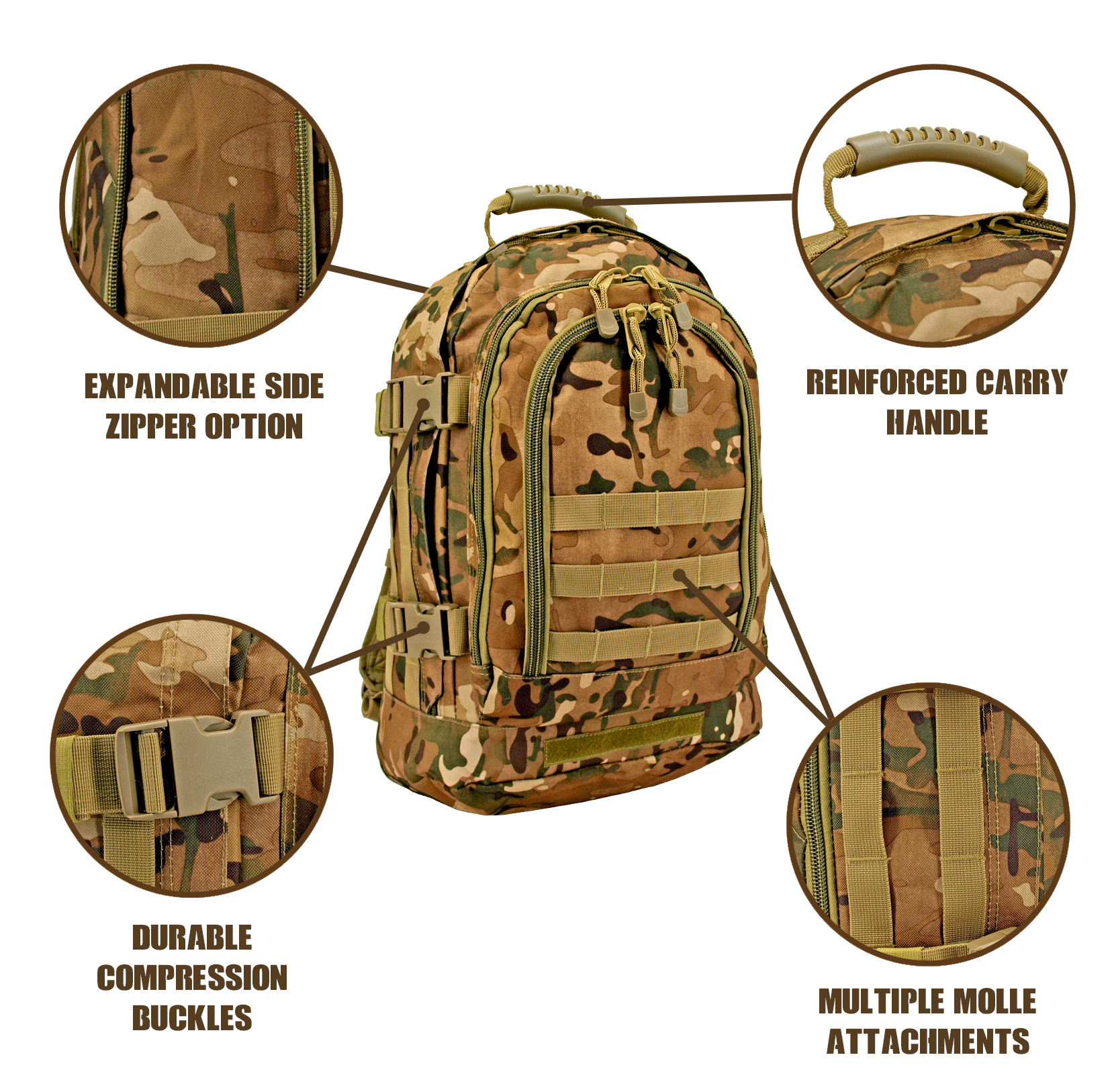 Expandable Tactical Backpack - Multi-Cam