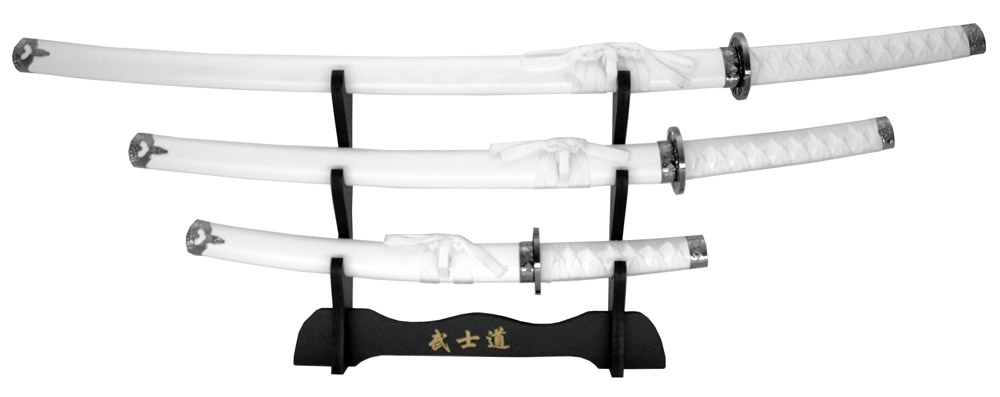 3-pc. Samurai Sword Set - White