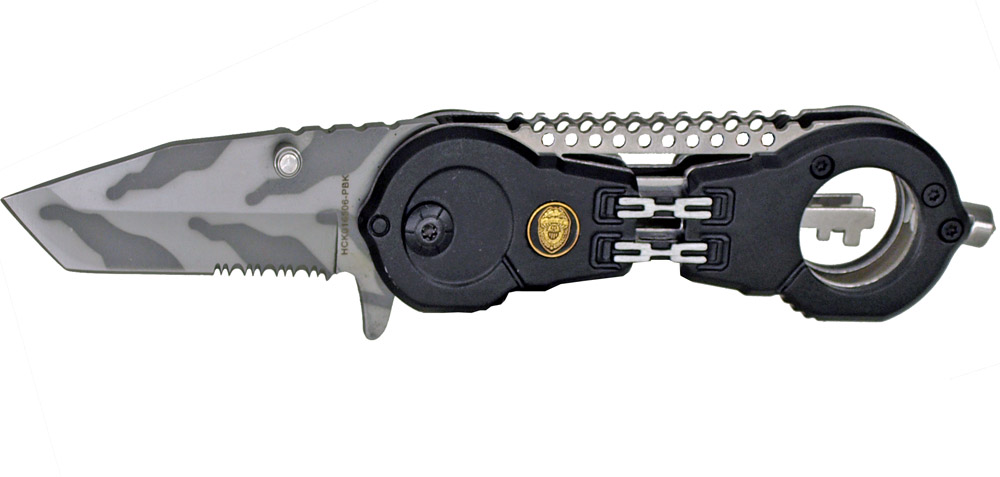 4.5" Spring Assist Handcuff Folding Knife - Black
