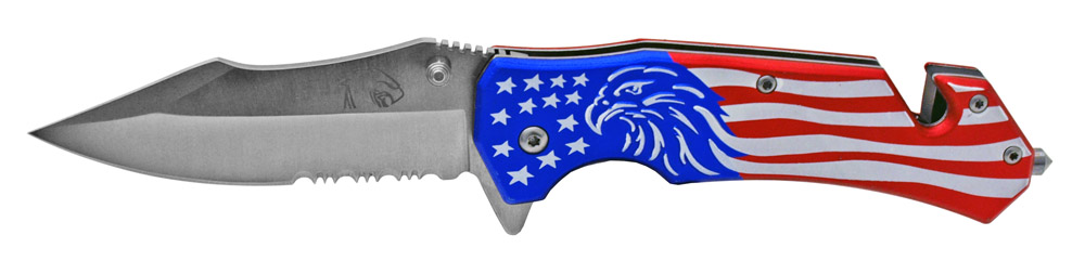 4.5" Spring Assist American Eagle Folding Knife - American Flag