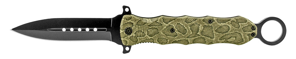 6" Spring Assisted Folding Knife - Snake Camo