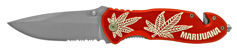 4.5" Spring Assisted Leaf Folding Knife - Red