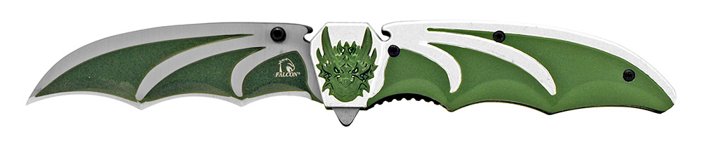 4.5" Bat Wing Folding Knife - Green