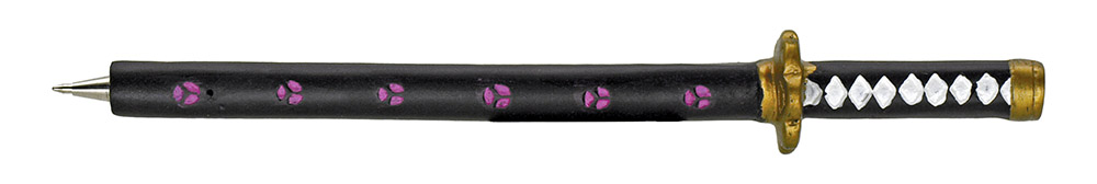 8" Samurai Sword Pen - Black and White