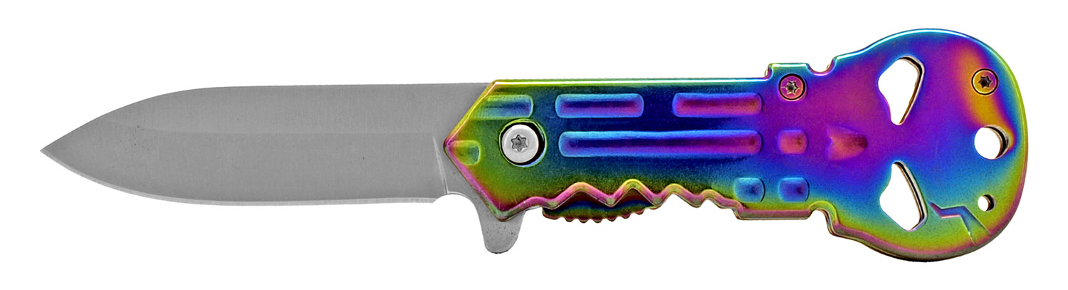3.63" Skull Key Folding Knife - Titanium