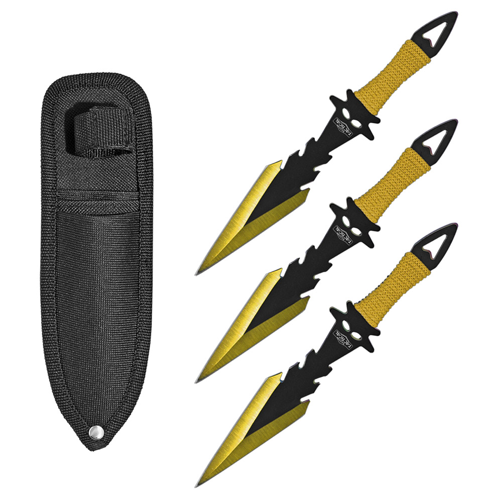 3-pc. Dagger Point Throwing Knives - Yellow