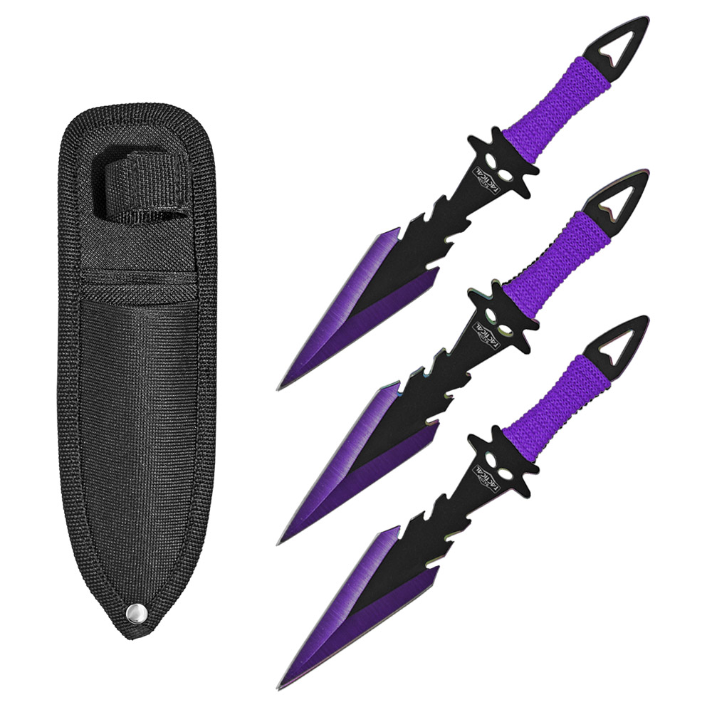 3-pc. Dagger Point Throwing Knives - Purple
