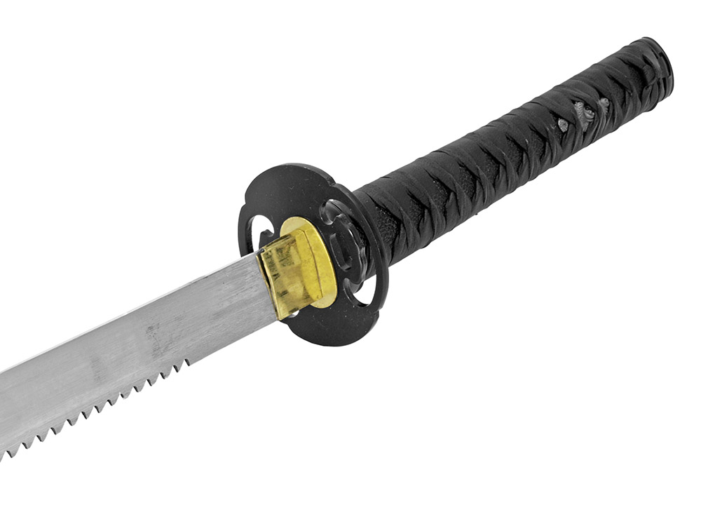 40.5" Serrated Blade Samurai Sword - Black