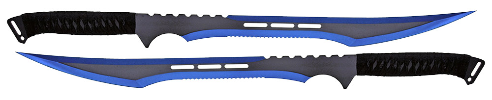 27" Twin Tactical Machete - Blue