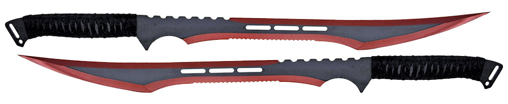 27" Twin Tactical Machete - Red
