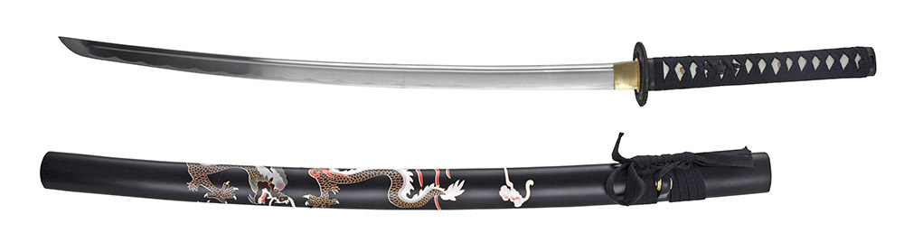 40.75" Hand Forged Musha Samurai Sword - Black Dragon