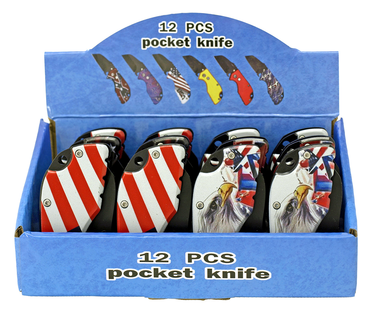 12 - pc. American Switchblade Knife Display Set