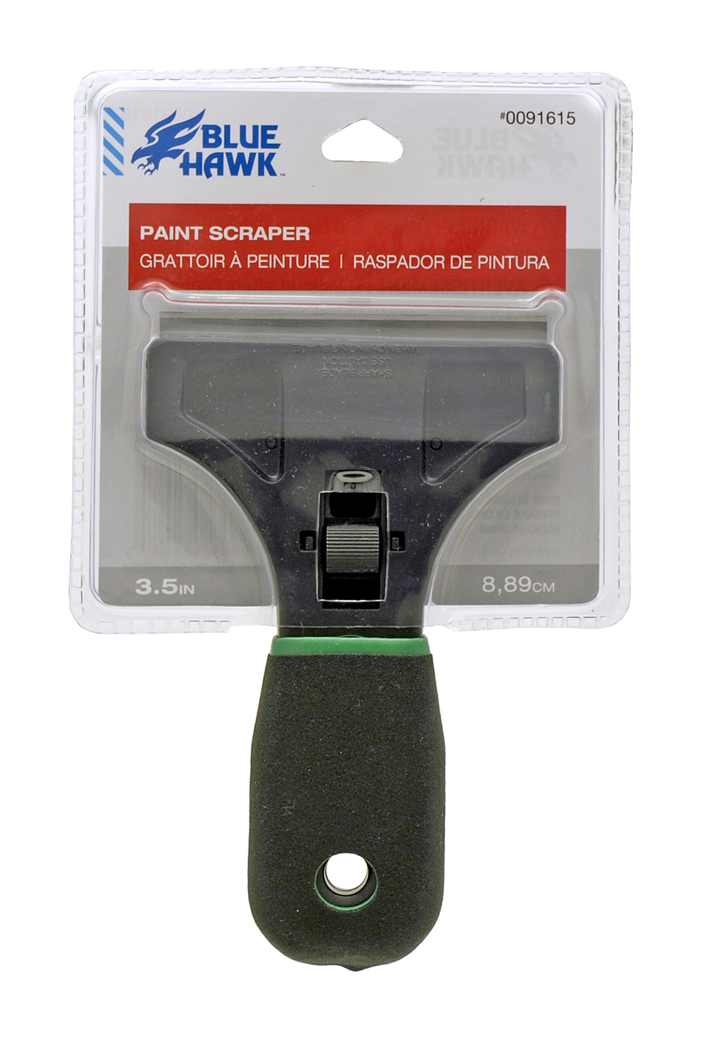3.5" Multi-Purpose Paint Scraper Blade with Cushion Grip Handle - Blue Hawk