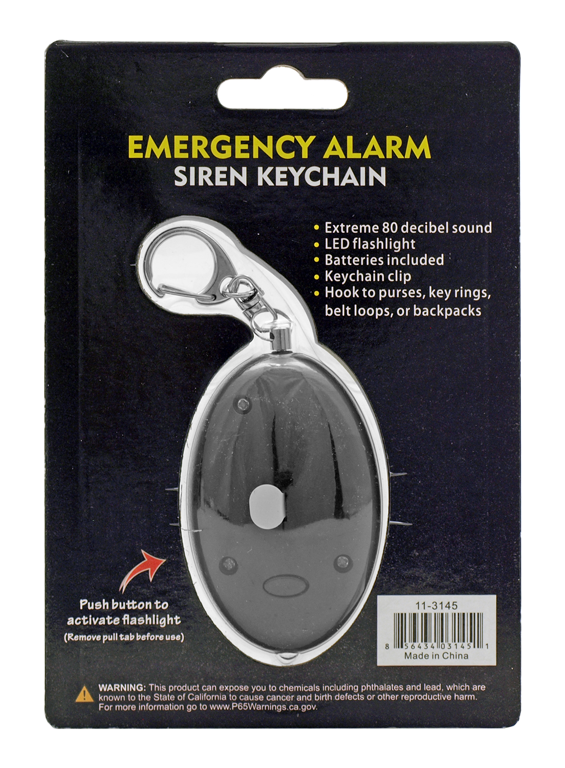 Emergency Alarm Siren Sound Grenade Keychain - Assorted Colors