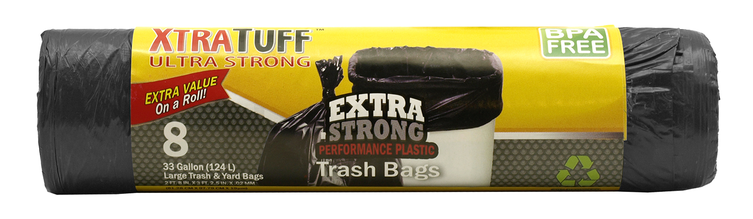 8 ct. XtraTuff Ultra Strong Performance Plastic SuperValue 33 Gallon ...