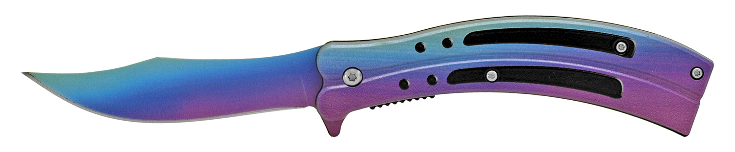 4.63" Spring Assisted Faux Butterfly Style Knife - Spectrum