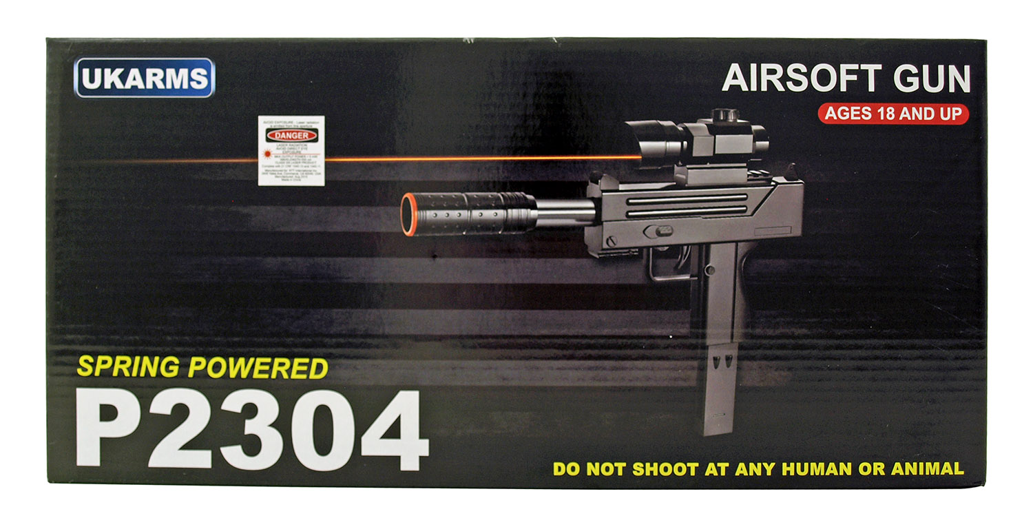 UK Arms P2304 Spring Powered Airsoft MAC UZI Assault SMG Pistol