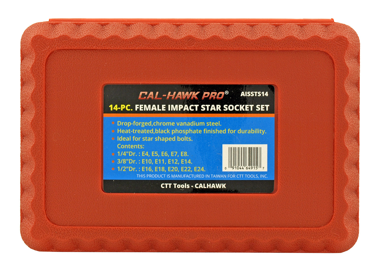 14 - pc. Female Impact Star Socket Set with Storage Case - Cal-Hawk