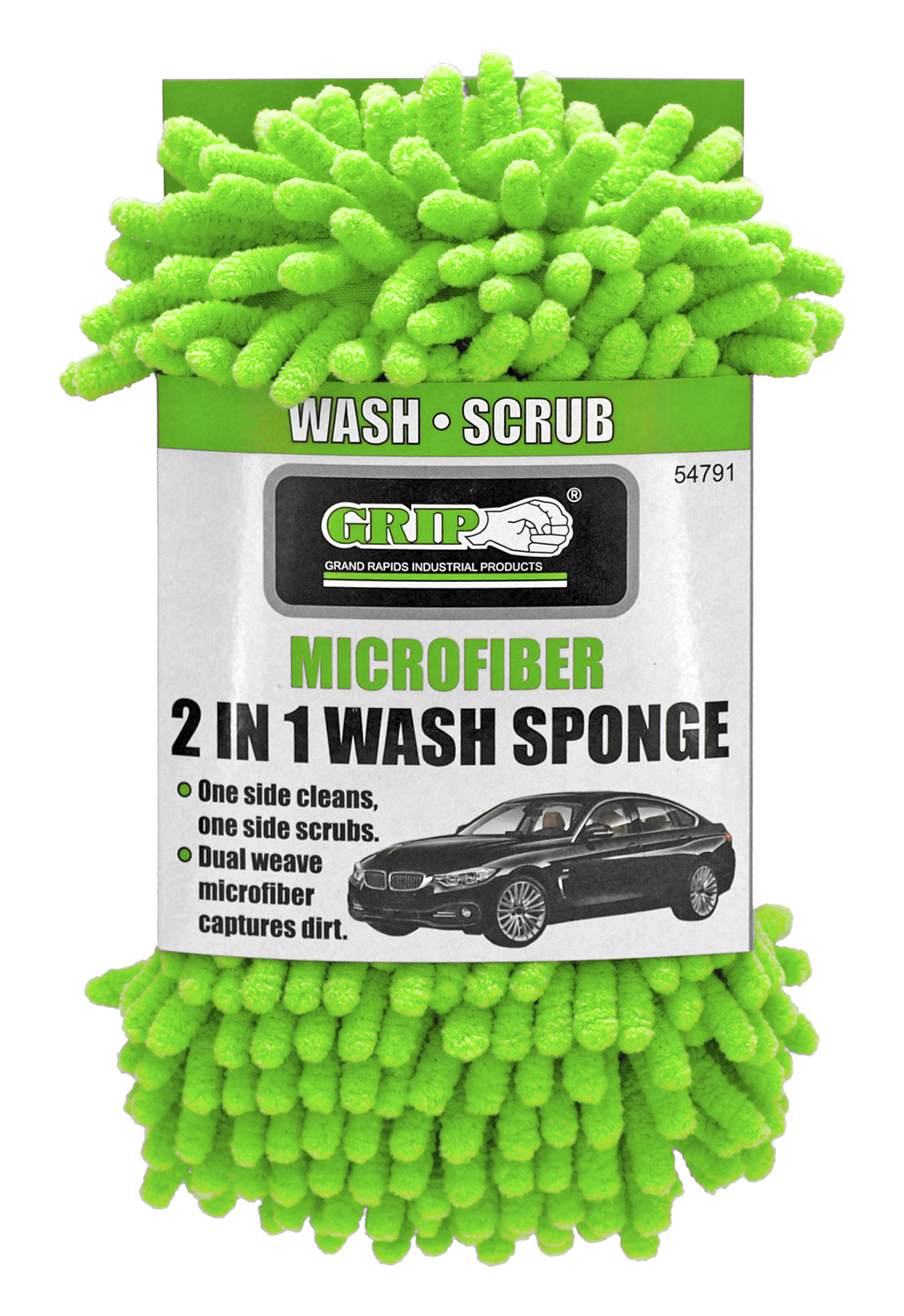 2 in 1 Microfiber Wash Sponge and Scrubber - Grip