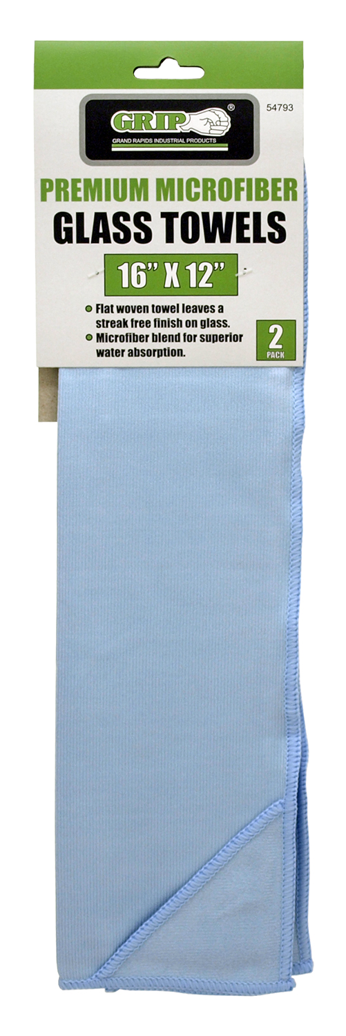 2 - pk. Premium Microfiber Glass Towels - Grip