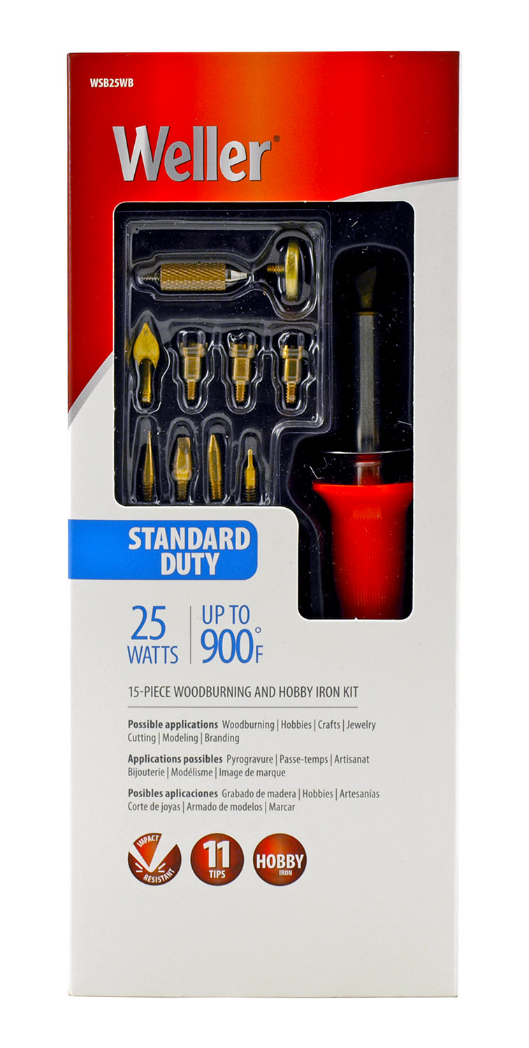 15 Pc. 25 Watt Woodburning and Hobby Iron Kit - Weller - WSB25WB
