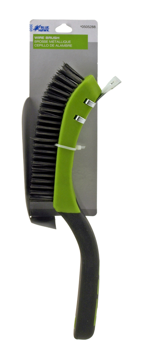 13" Wire Brush with Metal Scraper - Blue Hawk - 0505288