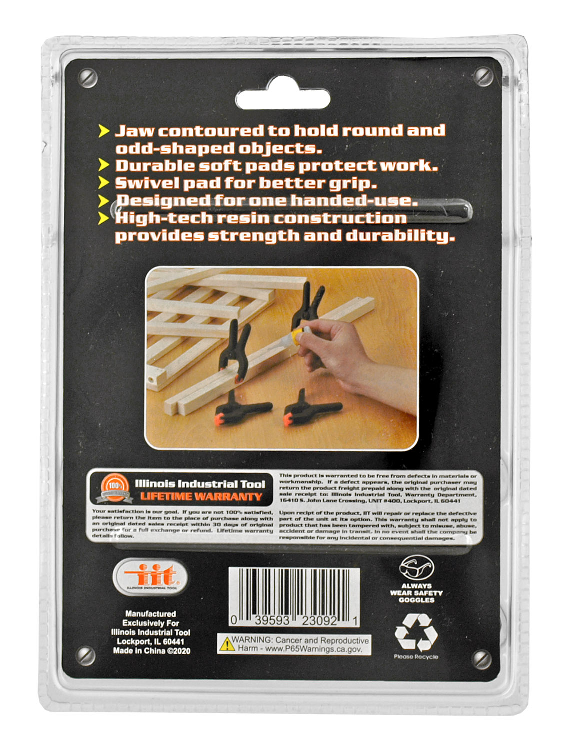 3" Hand Spring Clamp Set of 4 pieces - Illinois Industrial Tool