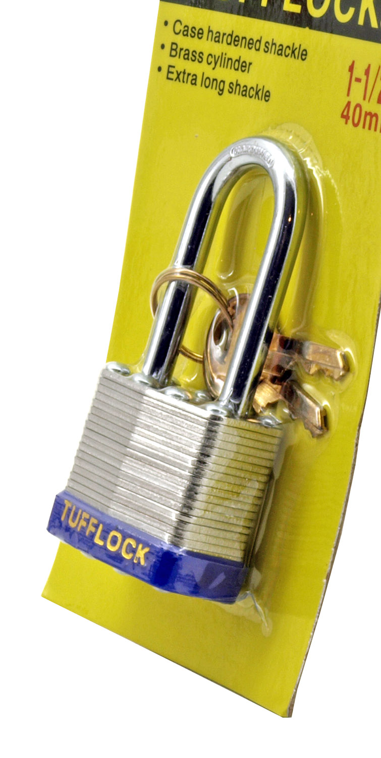 1-1/2" Tufflock Extra Long Laminated Padlock with Key Set - Valley ...