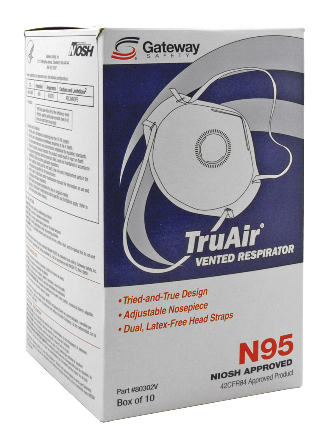 Box of 10 N95 Niosh Approved TruAir Vented Respirator Face Dust Mask ...