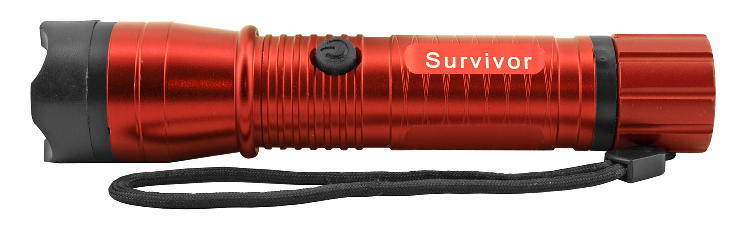 Red Rechargeable Tactical Flashlight with Pocket Knife Combo Pack ...