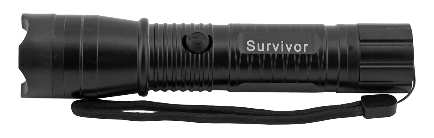 Black Rechargeable Tactical Flashlight with Pocket Knife Combo Pack ...