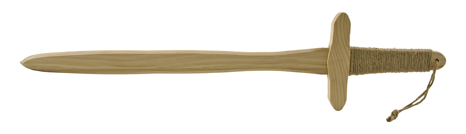 23" Wooden Toy Sword with Hemp Rope Handle - Diamond Visions