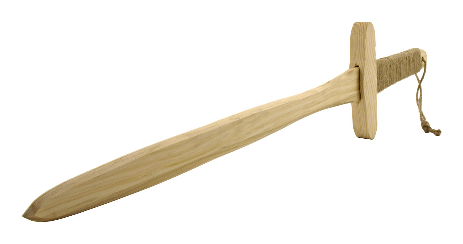 23" Wooden Toy Sword with Hemp Rope Handle - Diamond Visions