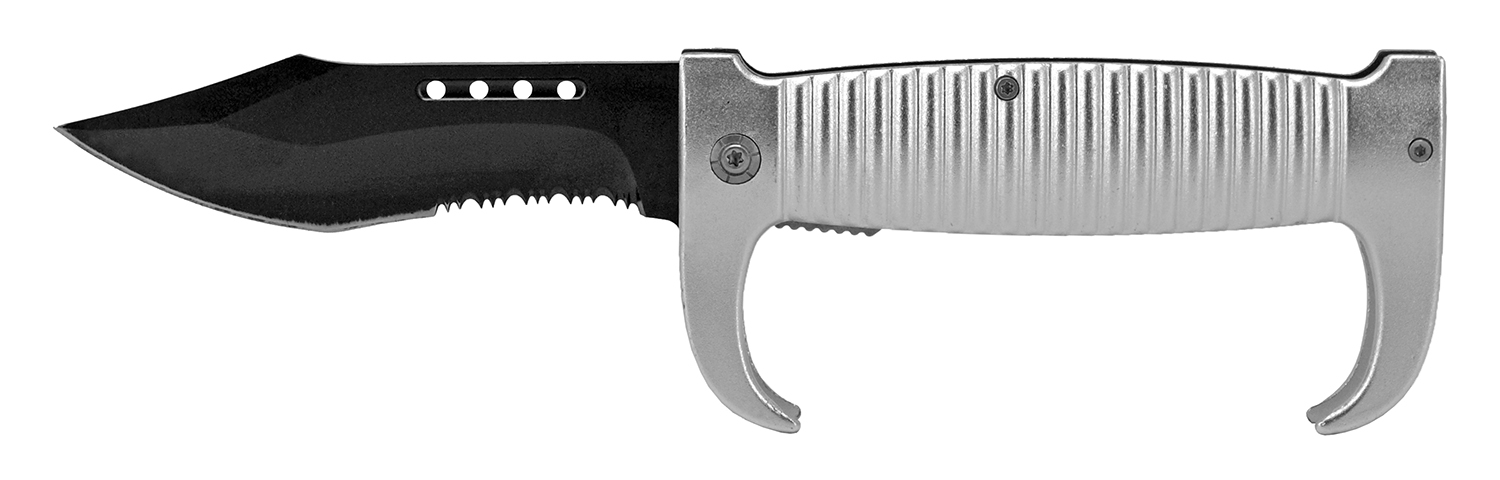 4.88" Knuckle Guard Folding Knife - Silver