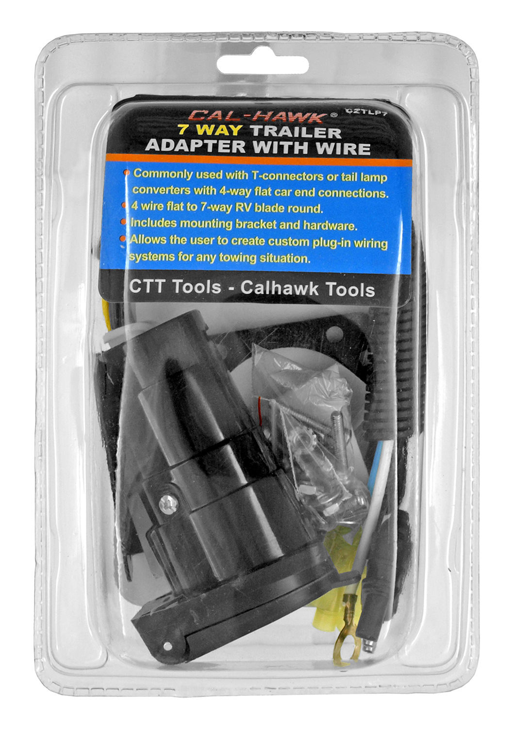 Cal-Hawk 7 Way Trailer Adapter with Wire