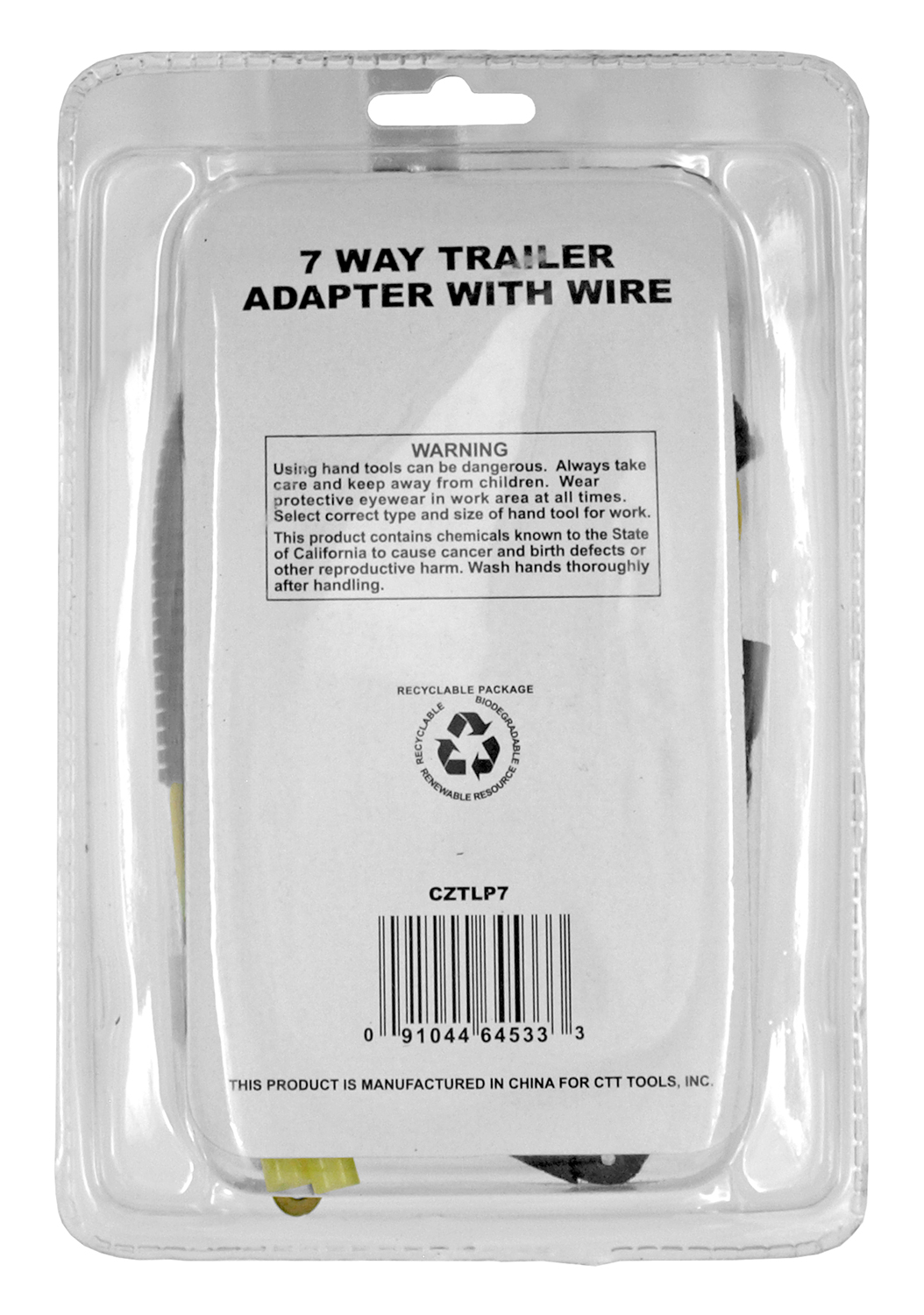 Cal-Hawk 7 Way Trailer Adapter with Wire