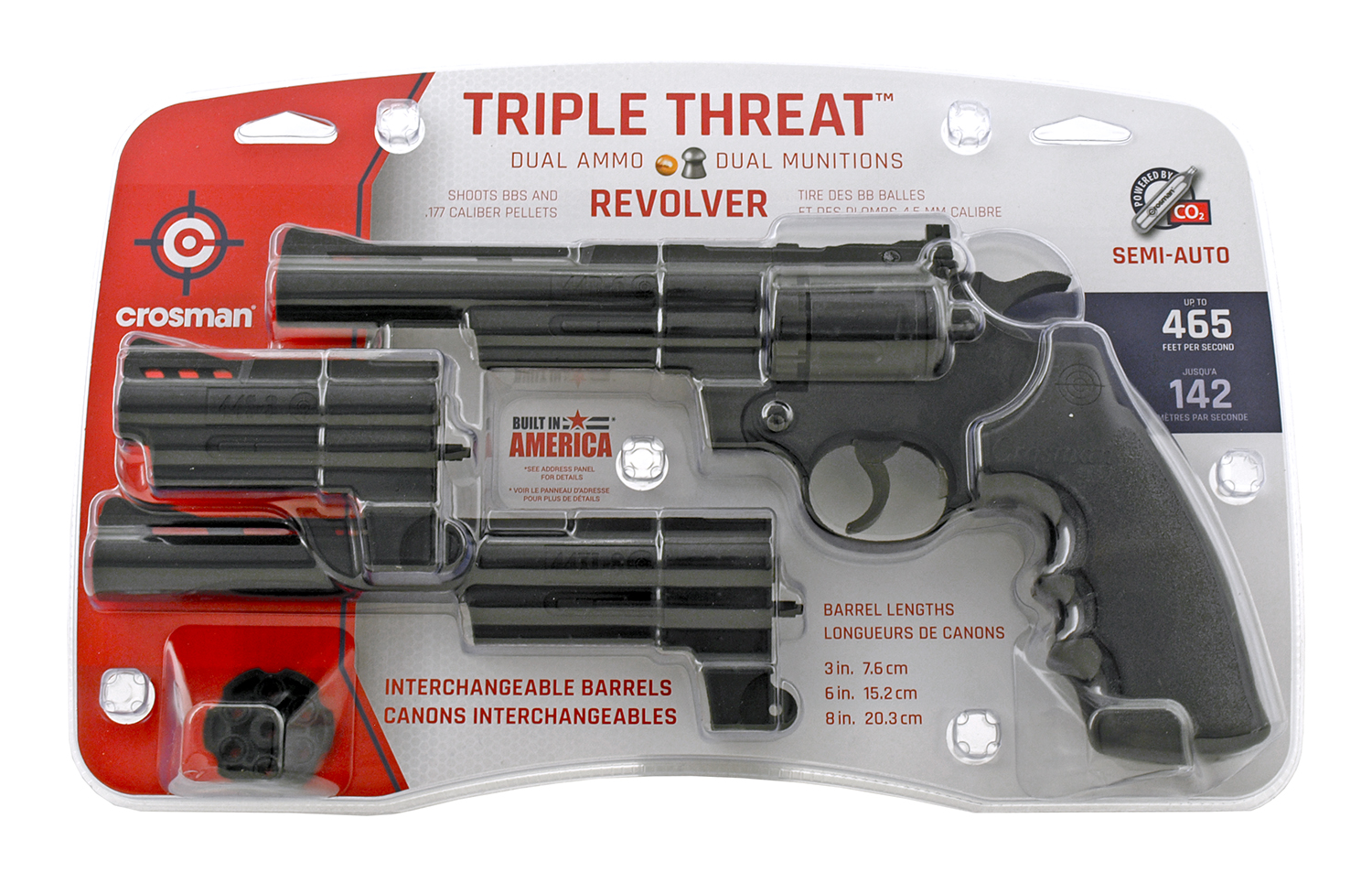Crosman Triple Threat .177 Cal. CO2 Semi Auto Revolver BB Air Pistol ...